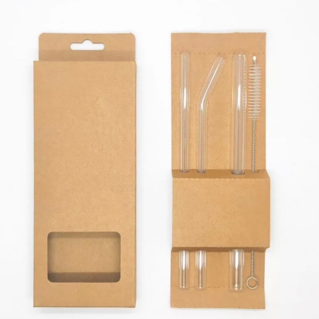 Jual SEDOTAN KACA SET 4 IN 1 KOTAK REUSABLE untuk matcha, kopi, jus ...