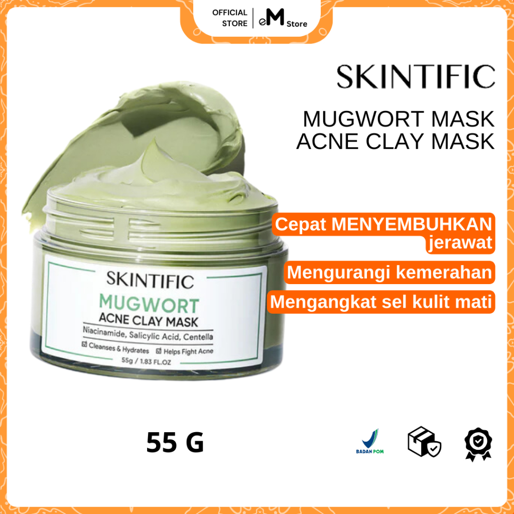 Jual SKINTIFIC - Masker Wajah Acne Mugwort Mud Clay Mask 55G ...