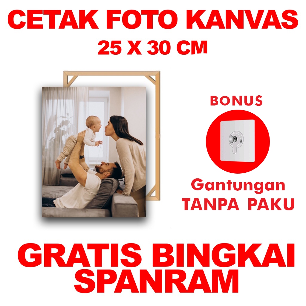 Jual Cetak Foto Kanvas/Canvas Photo Print 25x30 Cm (Gratis Gantungan ...