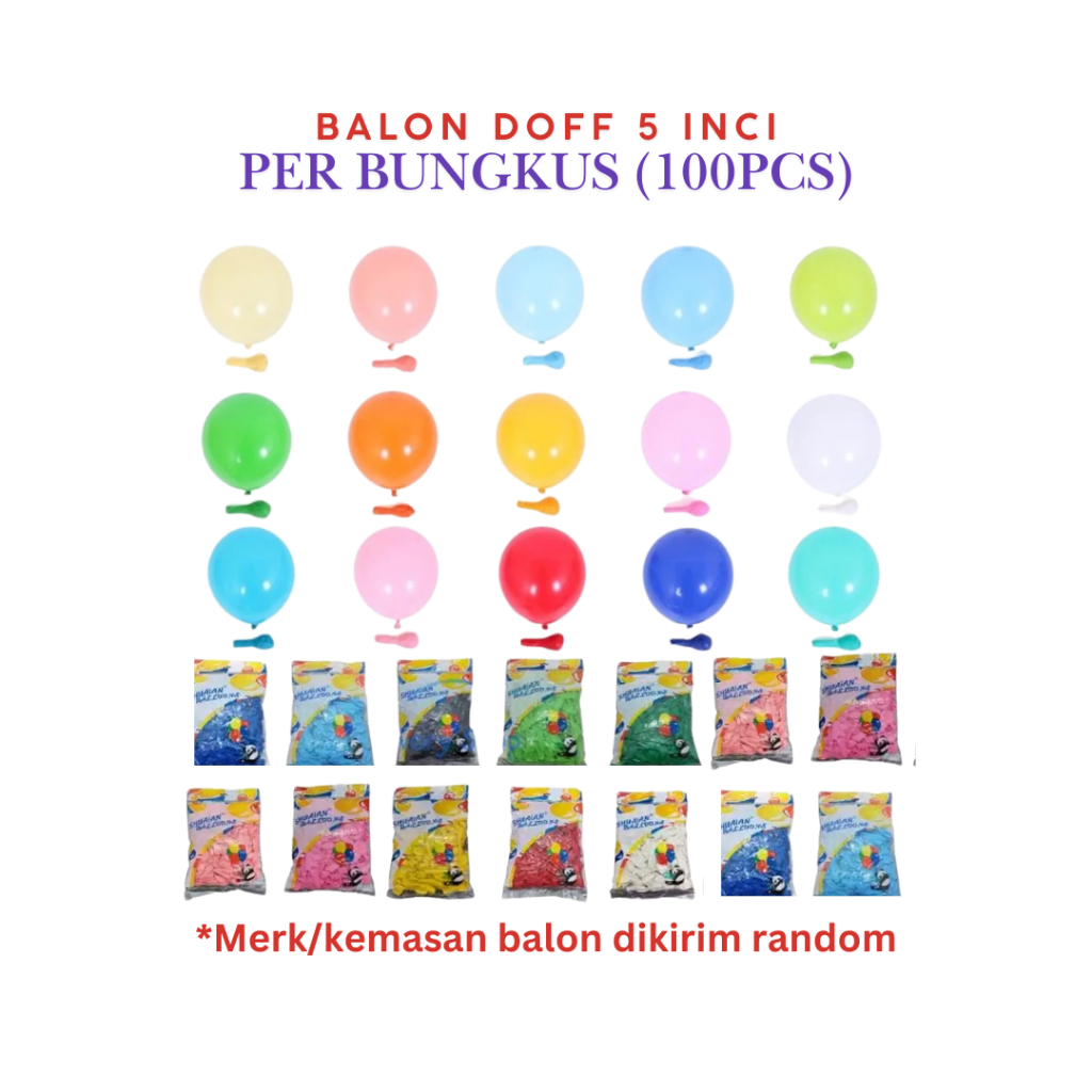 Jual MSM 100pcs Balon Latex Doff Matte 5 Inci Balloon Acara Ulang Tahun ...