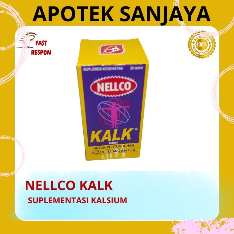 Jual NELLCO KALK / KALSIUM LACTATE / CALCIUM / BOTOL 30 TABLET ...