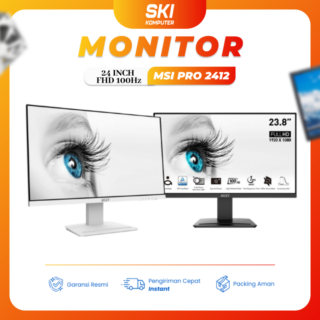 Jual Monitor Led MSI PRO Mp2412 FHD 24 Inch 100Hz Gaming Monitor ...