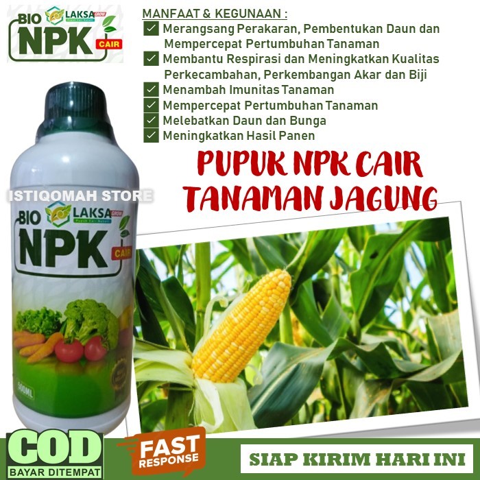 Jual Pupuk Penyubur Akar dan Daun Jagung Terbaik BIO NPK LAKSA GROW isi 500ML Pupuk Pelebat Daun ...