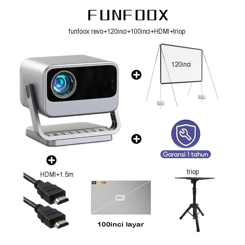 Jual FUNFOOX WA-REVO Paket luar ruangan proyektor 120 inci + 100inci ...