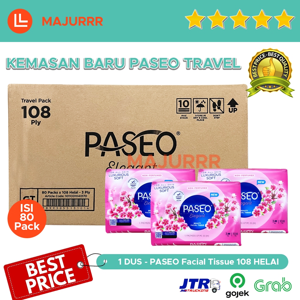 Jual GROSIR Tissue PASEO Elegant Facial 108 Helai 3 Helai Per Lembar ...