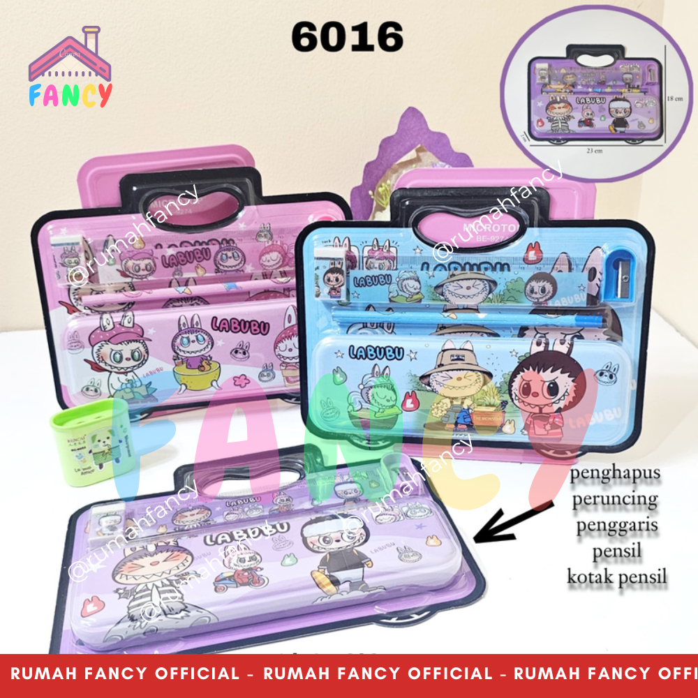 Jual Paket Alat Tulis/ Study Set Fancy Mika 6016 LABUBU Set Tempat ...
