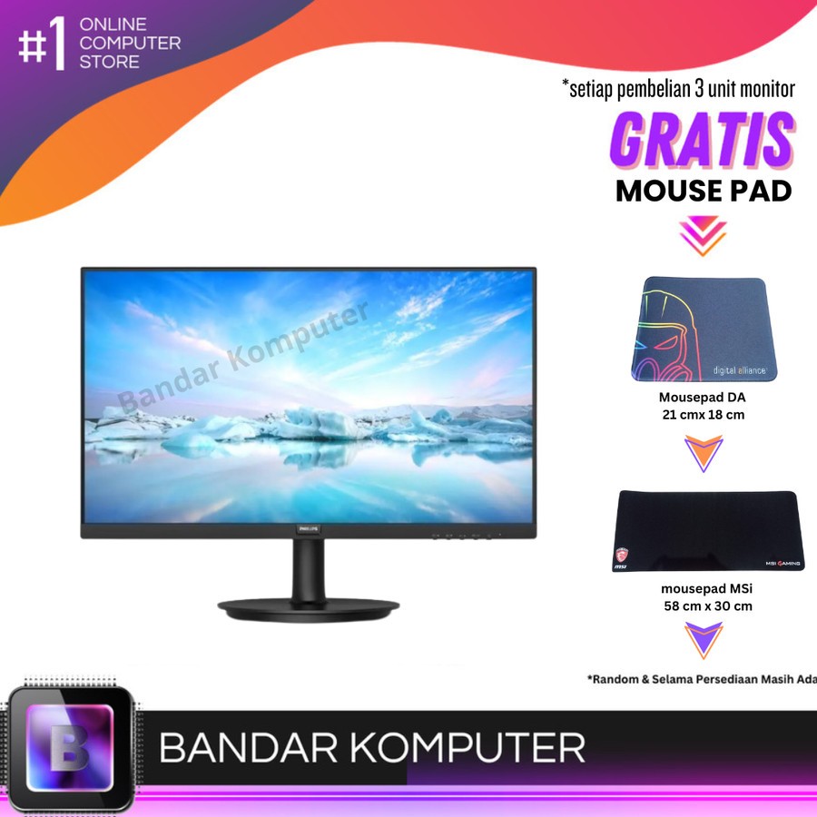 Jual Monitor LED Philips 241V8B 24" IPS 100Hz VGA HDMI VESA 100x100mm ...
