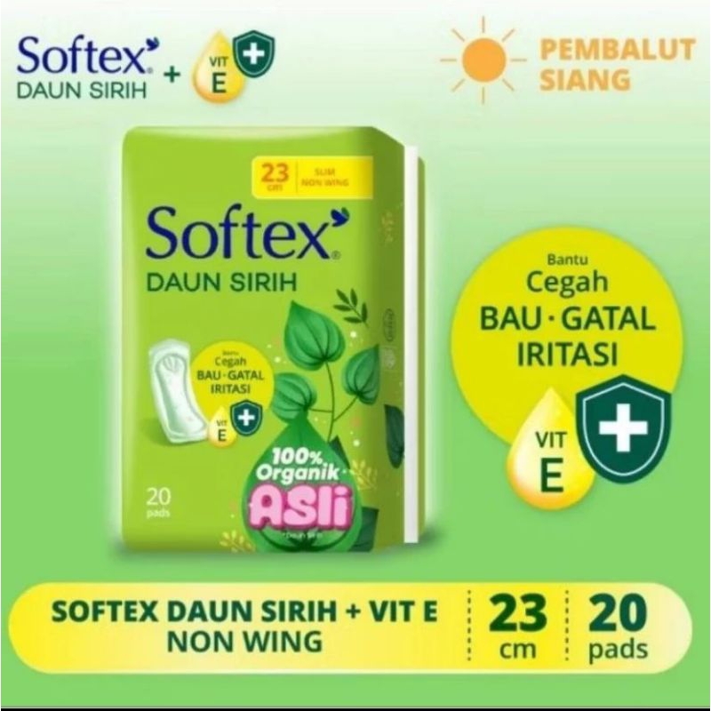 Jual Softex Daun Sirih + Vitamin E / Pembalut Wanita 23cm Non Wing 20s ...
