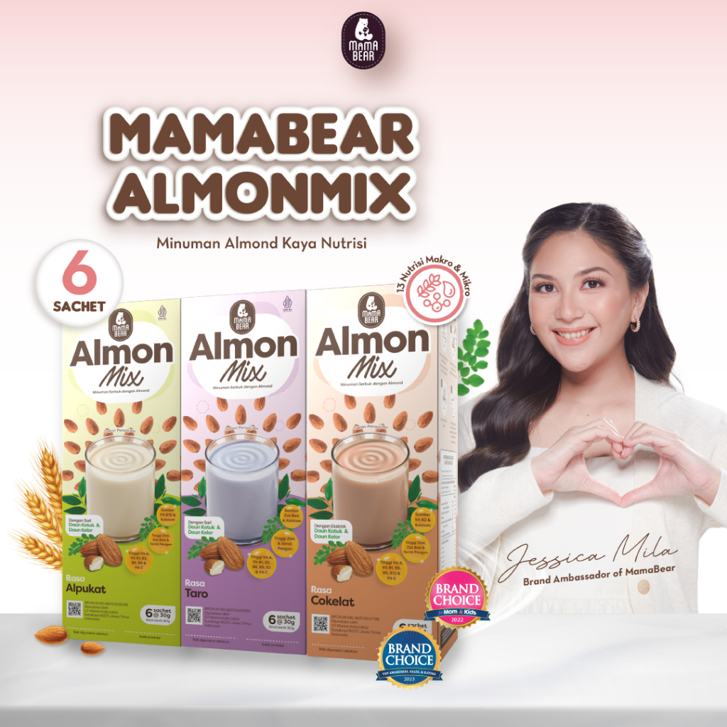 Jual Mama Bear Almon Mix Asi Booster Susu Almond dan Daun Katuk / Susu ...