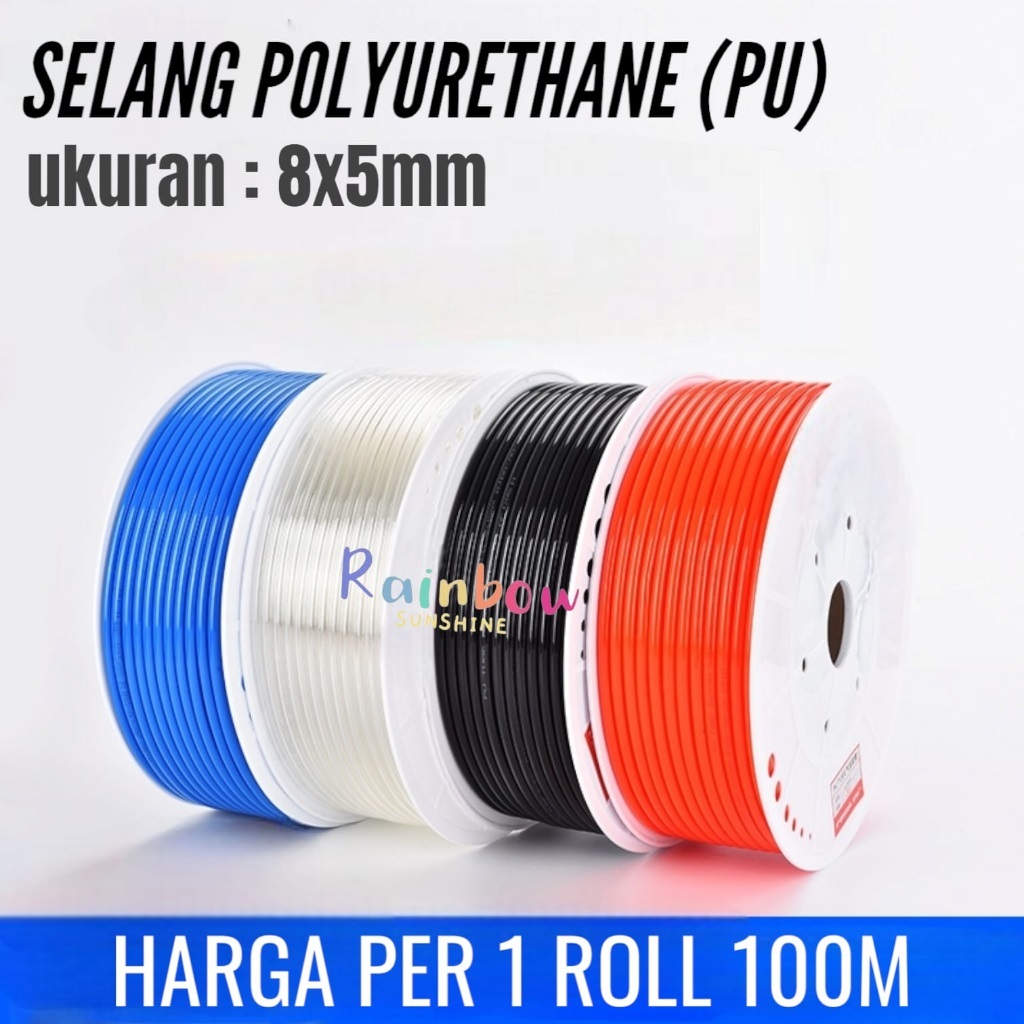 Jual SELANG ANGIN PNEUMATIC 8x5MM PU HOSE SELANG POLYURETHANE (PU ...