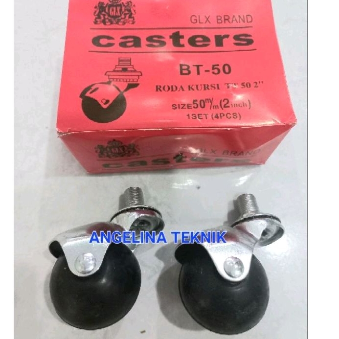 Jual roda bulat 2" (50mm) baut glx/roda kursi TT-50 (2") glx | Shopee ...
