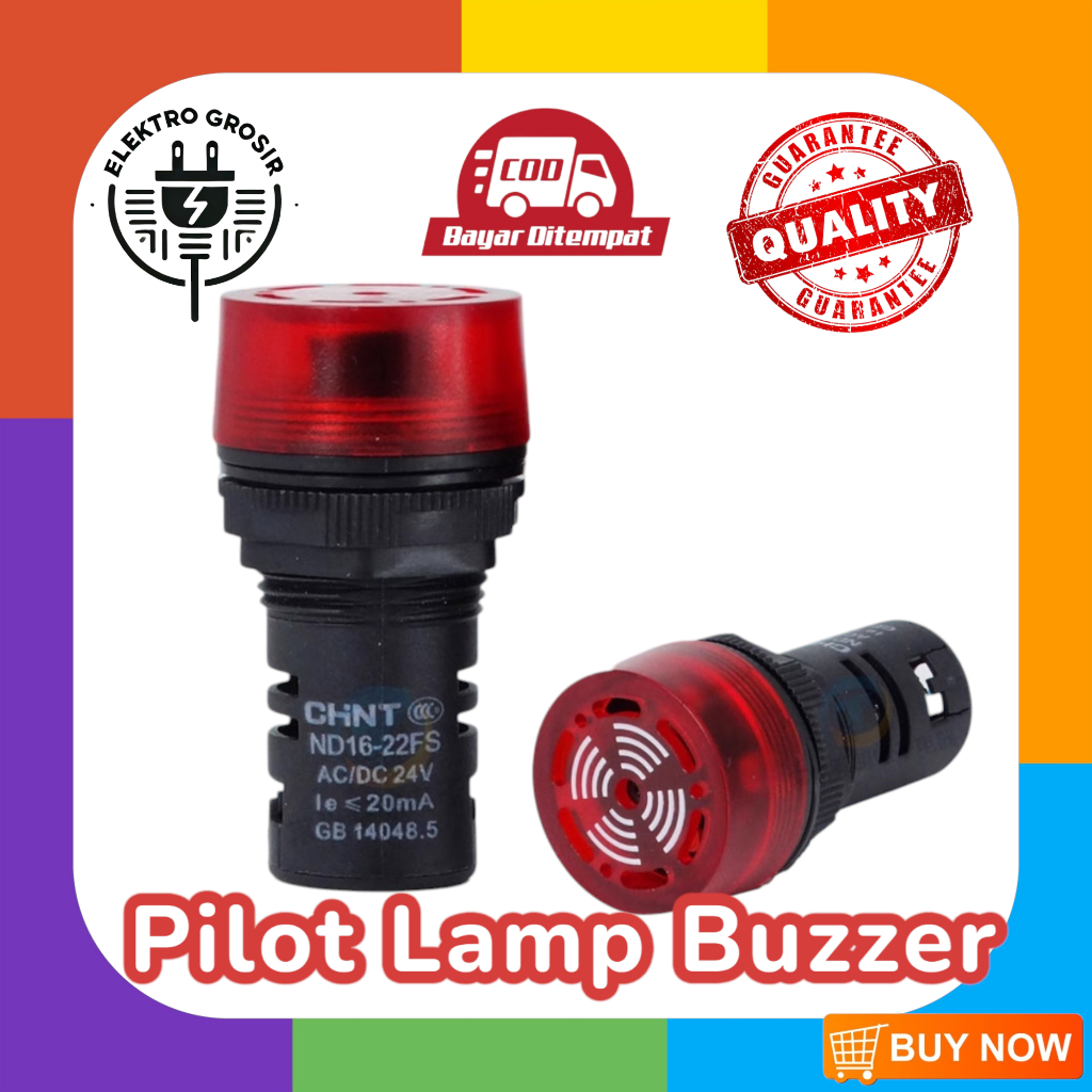 Jual BUZZER LED AD16-22SM AC 220V ACDC 24V PILOT LAMP BUZZER SUARA BEEP ...