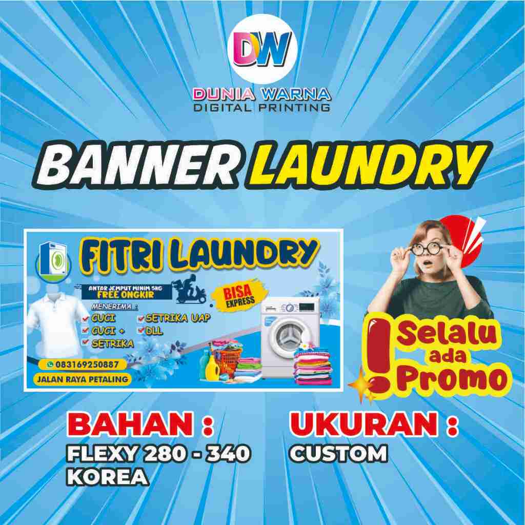 Jual Banner Spanduk Laundry / Banner Murah / Banner Laundry / Spanduk ...