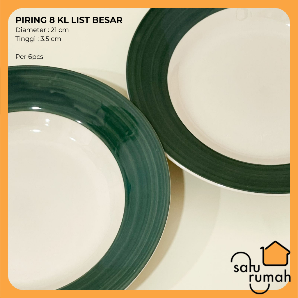 Jual 6PCS PIRING 8 INCH KL LIST LEBAR/ PIRING SAJI LIST BESAR / PIRING ...