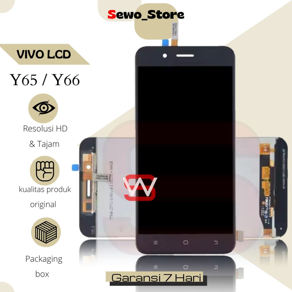 Jual LCD VIVO Y65 / TOUCHSCREEN VIVO Y65 / Y66 / V1719 ORIGINAL FULLSET COMPLETE | Shopee Indonesia