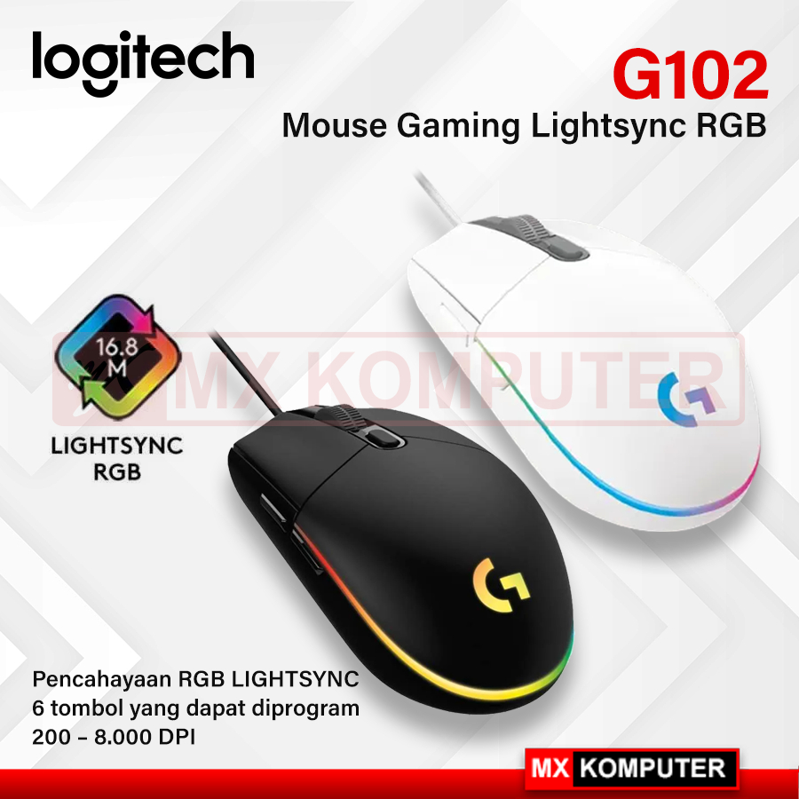 Jual Logitech G102 V2 Lightsync RGB Gaming Mouse | Shopee Indonesia