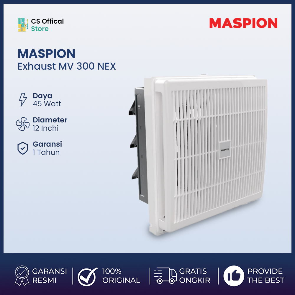 Jual MASPION Exhaust Fan Kipas Angin Hexos 12 Inch MV-300 NEX 45 Watt ...