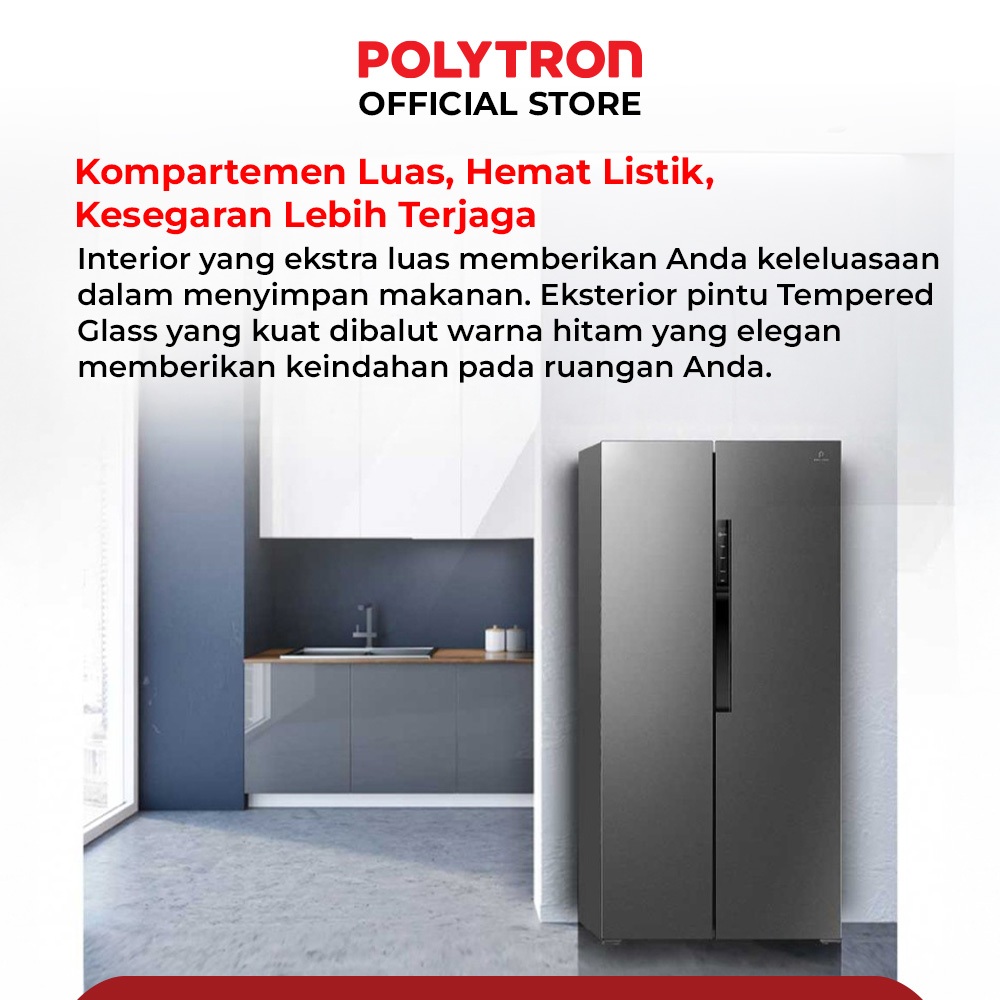 Jual POLYTRON Kulkas 2 Pintu Side By Side 450 liter PRS 455S | Shopee ...