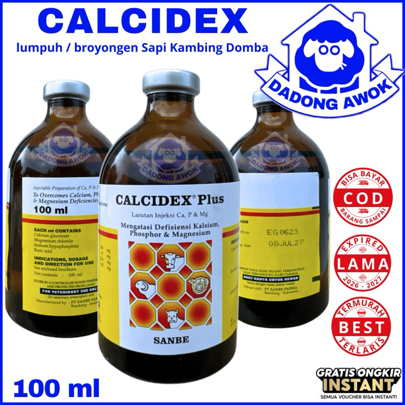 Jual CALCIDEX PLUS 100 ml Obat lumpuh (Broyongen) Sapi Kambing KALSIDEX ...