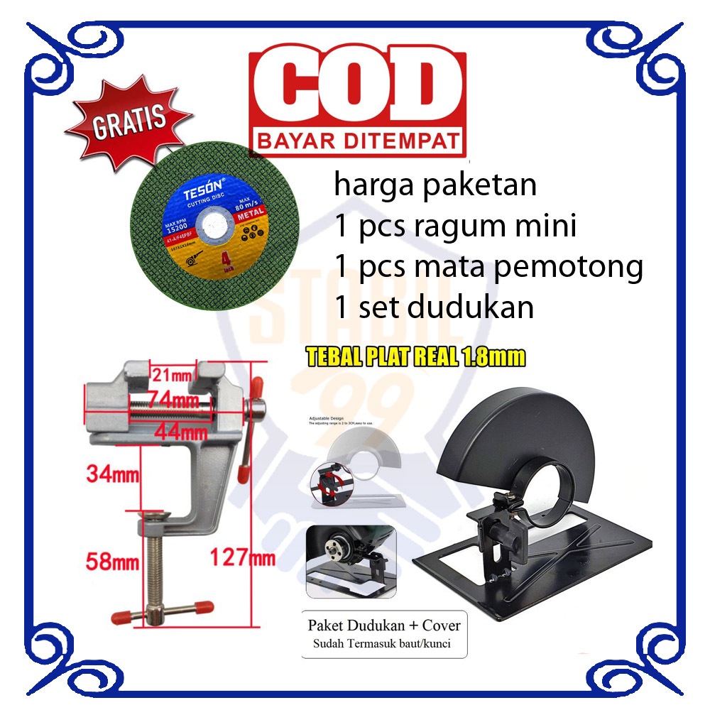 Jual Ragum Mini Table Vice Penjepit Catok + Dudukan Gerinda Circular ...