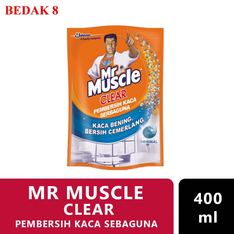 Jual Mr. Muscle Glass Liquid Blue Pouch 400 ml/ Clear Pembersih Kaca ...