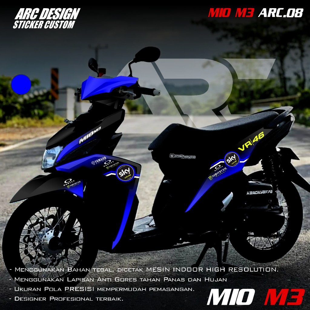 Jual (COD PROMO) TERBARU Decal Sticker Yamaha Mio M3 125 Full body ...