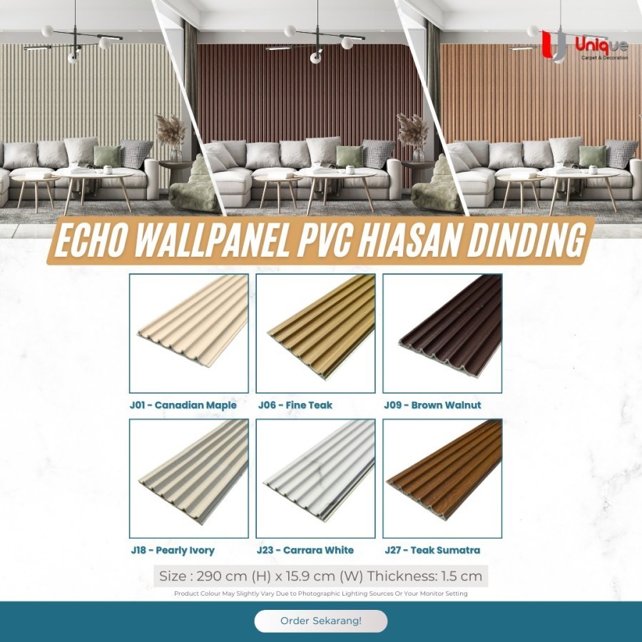 Jual Wallpanel ECHO Panel PVC Wave Motif Kayu / PVC Panel 3D Cekung ...