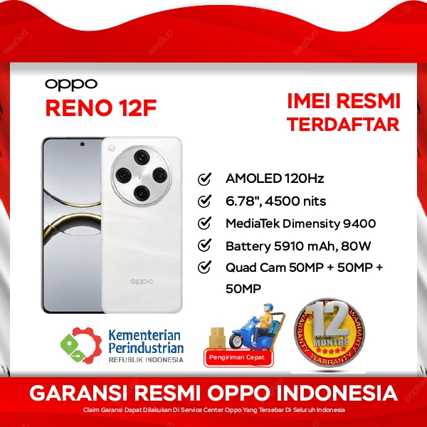 Jual OPPO RENO 12F 5G 12/512 GB - Garansi Resmi | Shopee Indonesia