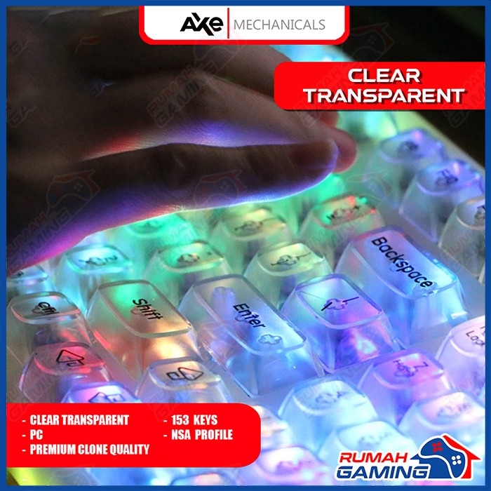 Jual KEYCAP - KEYCAPS - NSA - TRANSPARAN - PC - RGB - SEE THROUGH ...