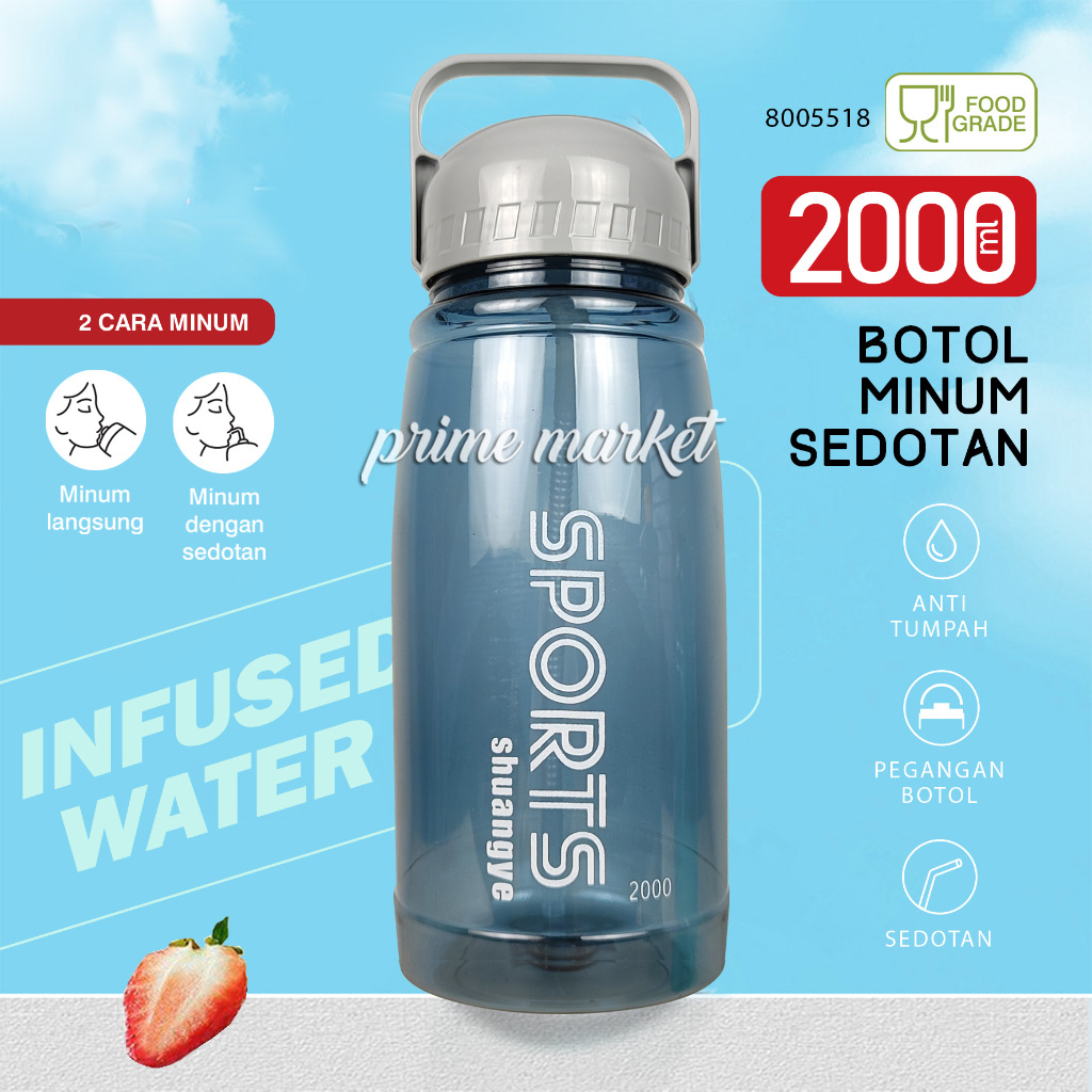 Jual Botol Minum 2 Liter Botol Minum Aesthetic Botol Air Minum Jumbo ...