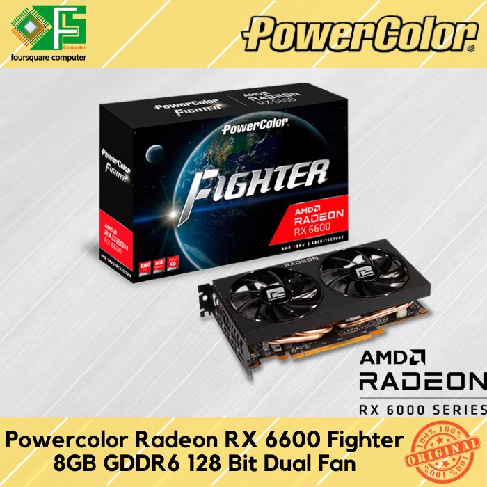 Jual Powercolor Radeon RX 6600 Fighter 8GB GDDR6 128 Bit 2 Fan JunDW ...