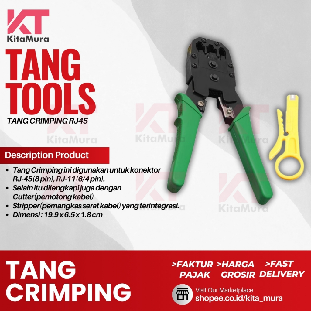 Jual Tang Crimping Tools RJ45 RJ11 || Krimping Tool RJ 45 RJ 11 ...