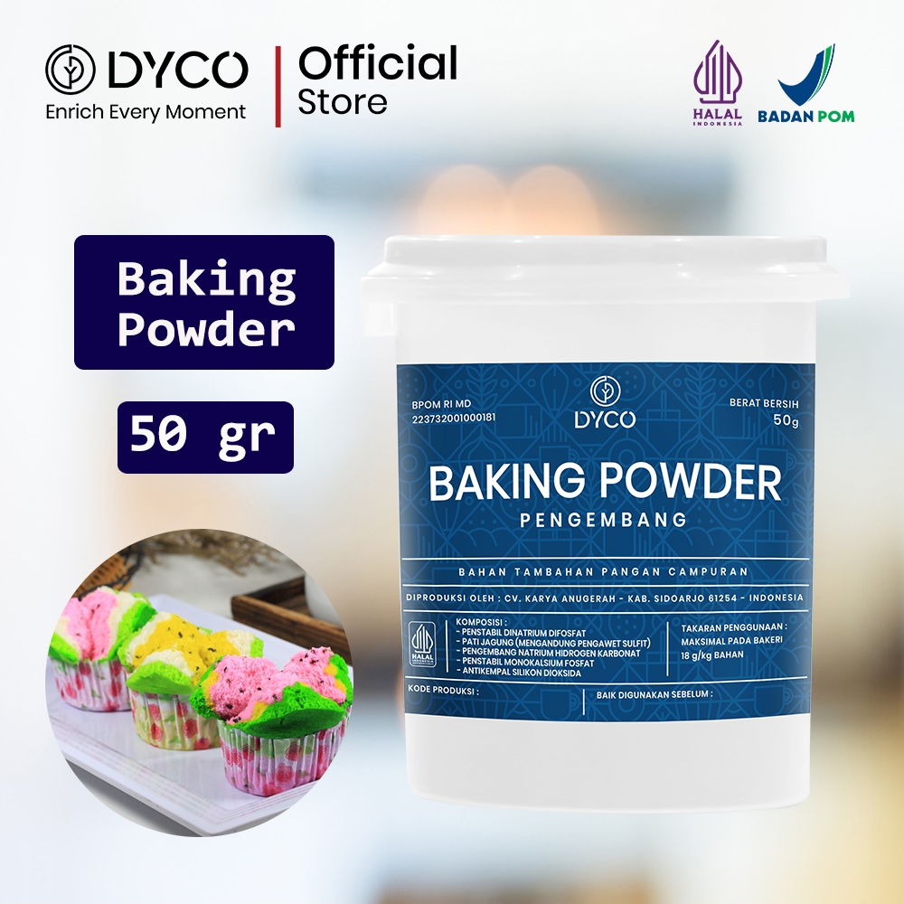 Jual Baking Powder Pengembang Kue Extra Mengembang DYCO 50 gr | Shopee ...