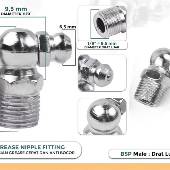 Jual Nepel Neple Nipel Grease Stempet Gemuk 6mm Bengkok 90 Derajat ...