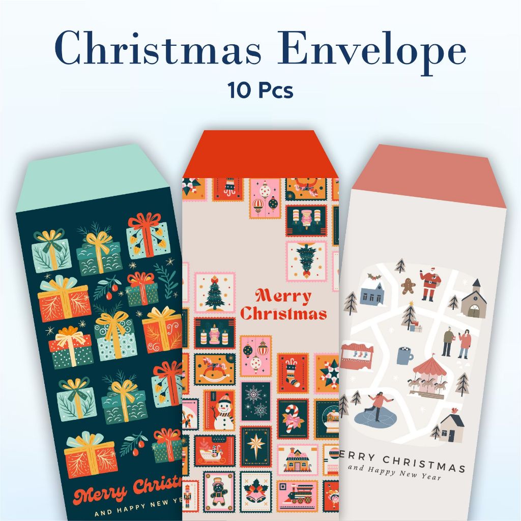 Jual (ISI 12 PCS) Amplop Natal Varian Cozy Christmas / Amplop Natal ...