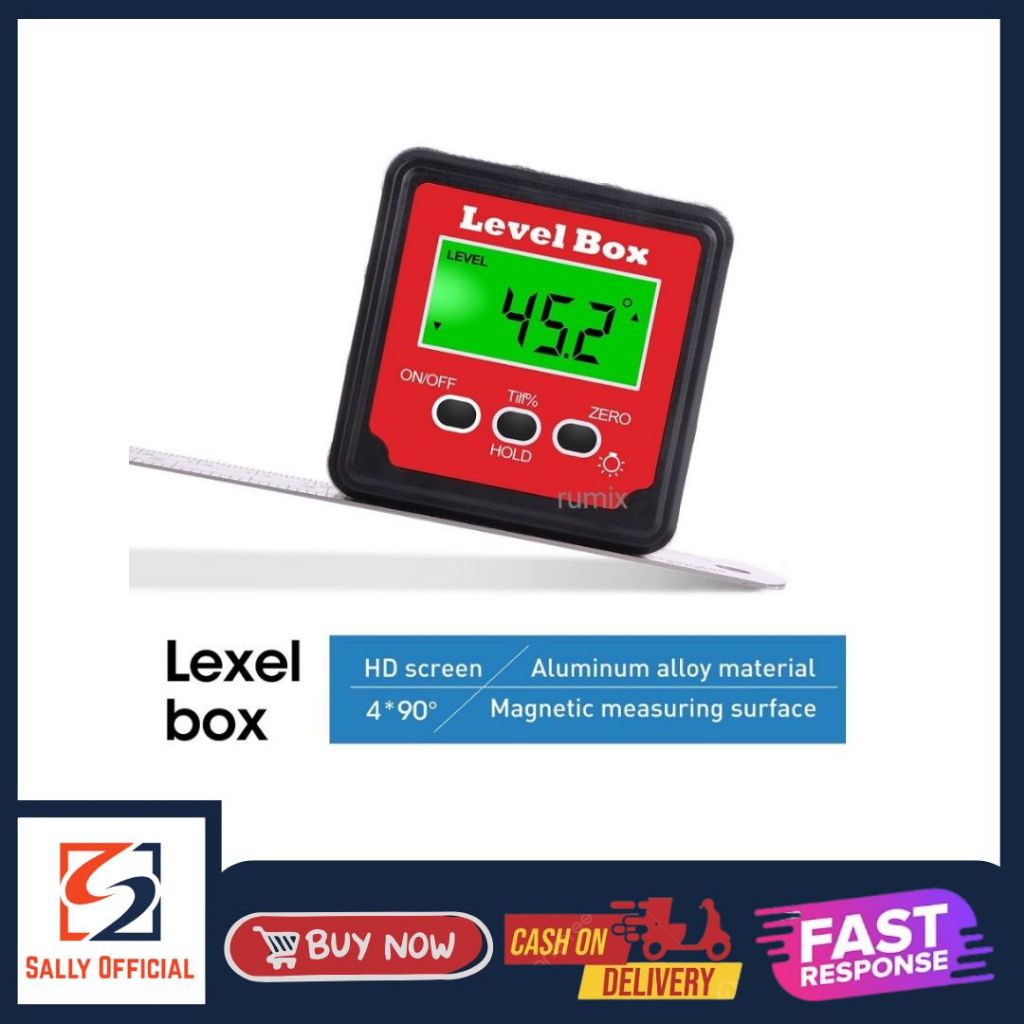 Jual Inclinometer Digital Alat Ukur Sudut Kemiringan Slope Level Box ...