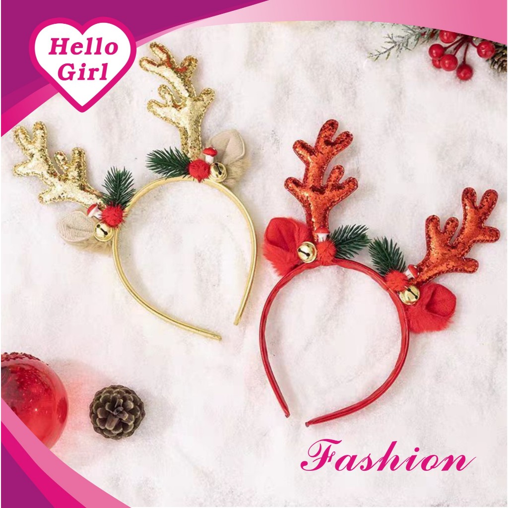 Jual (Hello Girl)B110 Bando Tanduk Rusa Bando Natal Christmas Edition ...