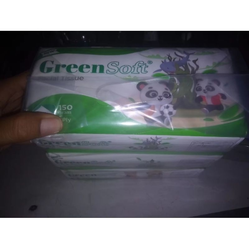 Jual Tisu Green Soft Facial Tissue 150gr 2 Ply Banded Isi 3 Pak ...
