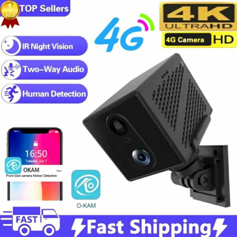 Jual Spy Cam Mini SIM-card 4G App O-KAM Pro Wireless Baterai 3000Mah ...