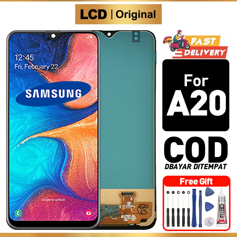 Jual LCD Samsung A20 Original Fullset Ori Touchscreen asli For Glass Touch Screen Digitizer ...
