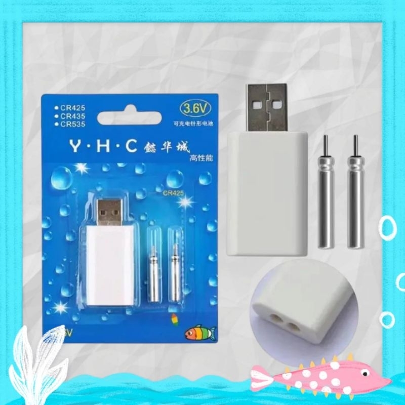 Jual Baterai Pelampung Isi Ulang Elektronik LED CR425 USB Charger | Shopee Indonesia