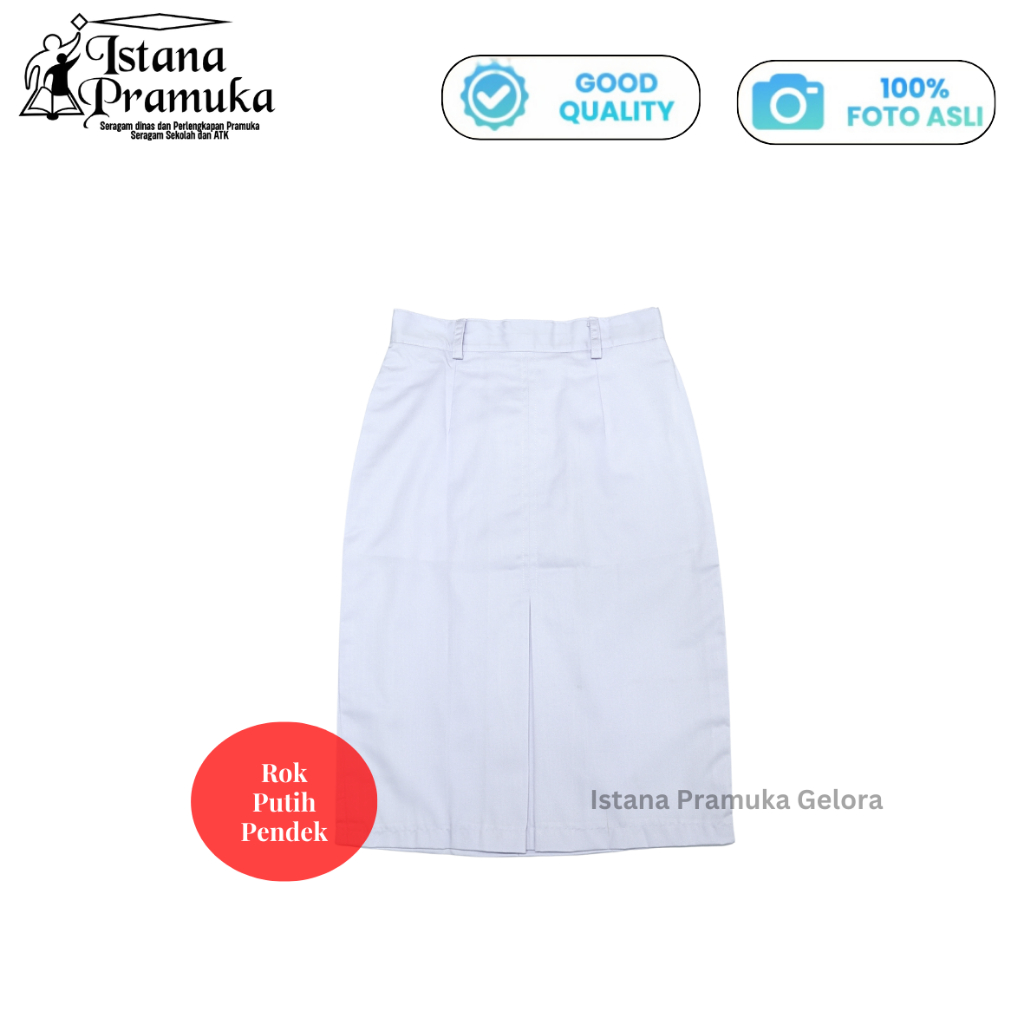 Jual (PREMIUM) Seragam Sekolah Rok Putih Pendek SD/SMP/SMA/SMK Paskib Paskibra Paskibraka ...