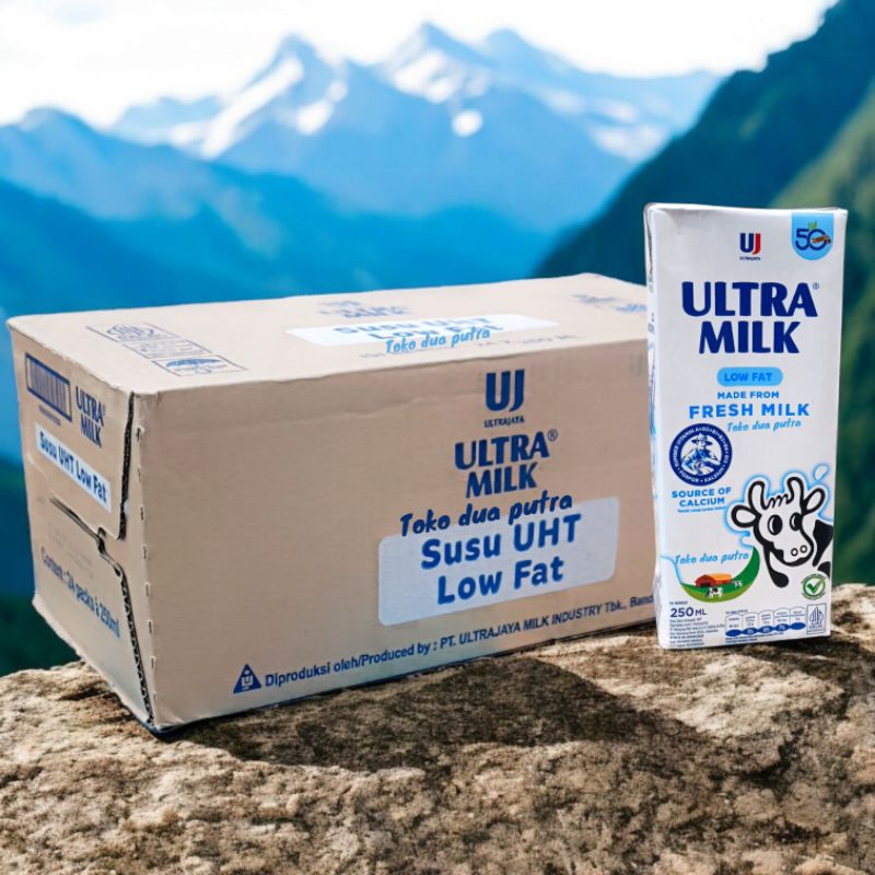 Jual Susu ULTRA MILK UHT Low Fat Hi Calcium 250 ML X 24 psc / susu Ultra rendah lemak tinggi ...