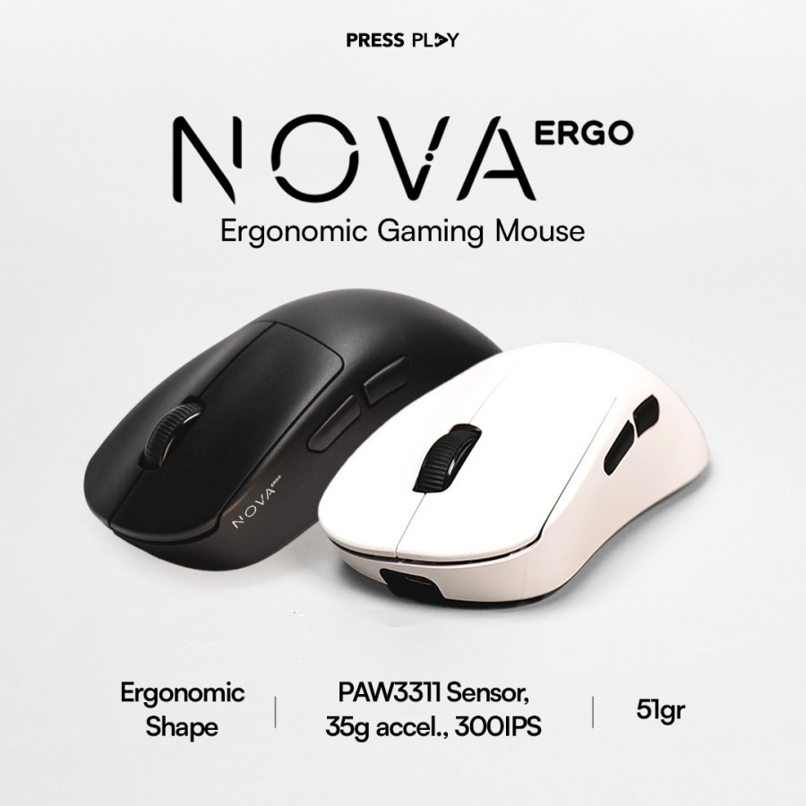 Jual Press Play NOVA Ergo Ergonomic Wireless Gaming Mouse by PressPlay ...