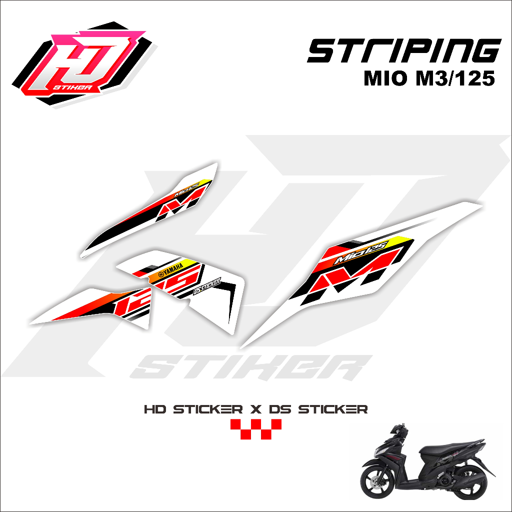 Jual Stiker Mio 125 M3 Decal Striping Mio M3/125 Modifikasi Simple ...