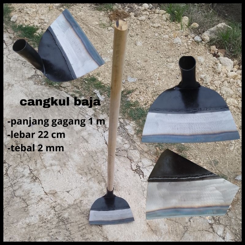 Jual cangkul baja kepala pengganti dan gagang 1 meter tebal 2 mm ...