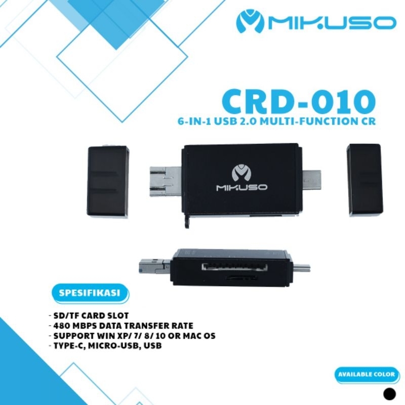 Jual CRD-010 6-in-1 USB 2.0 Multi-Function CR Black | Shopee Indonesia