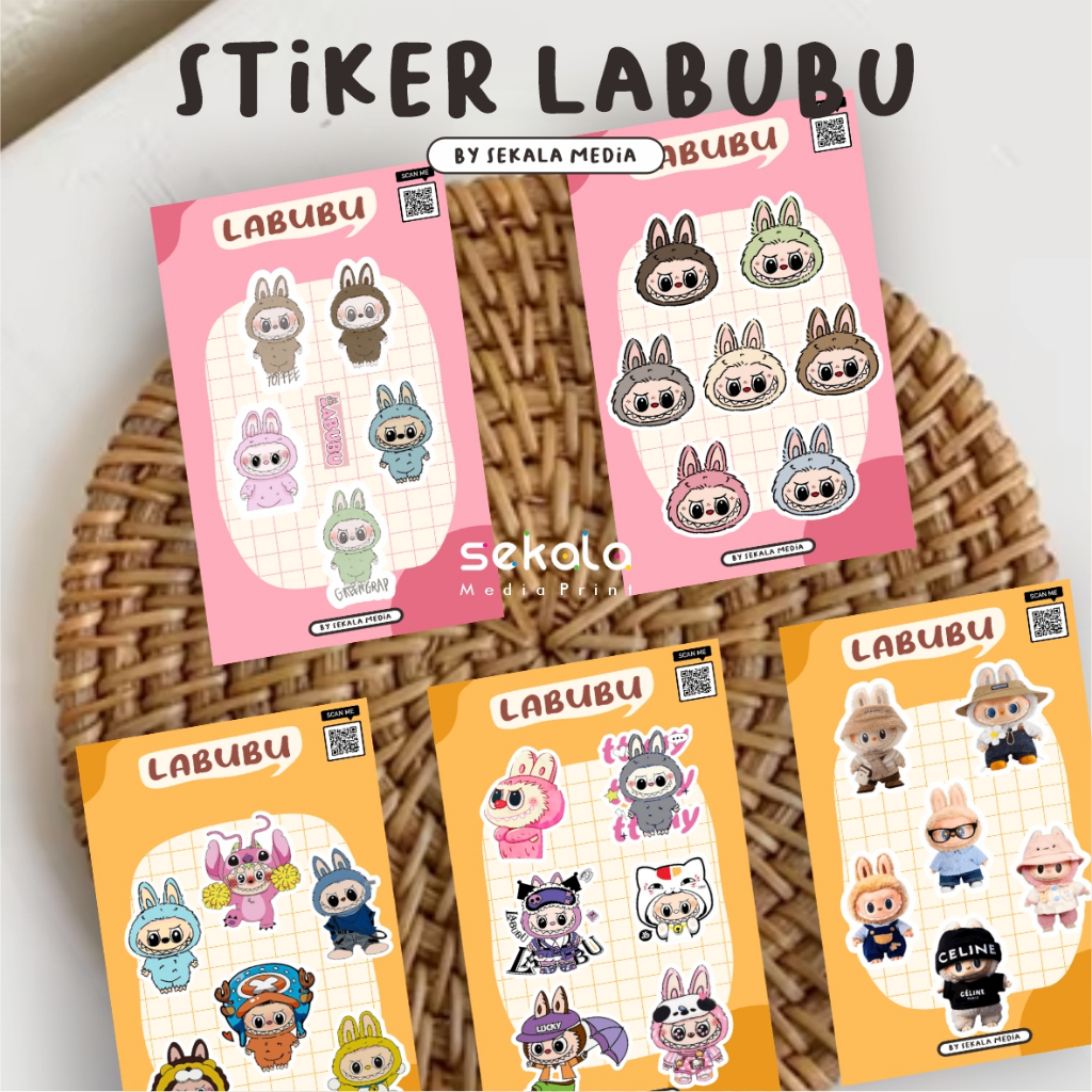 Jual Stiker Labubu Ukuran 8,5 x 14,5 cm Kiss Cut / Cutting Setengah ...