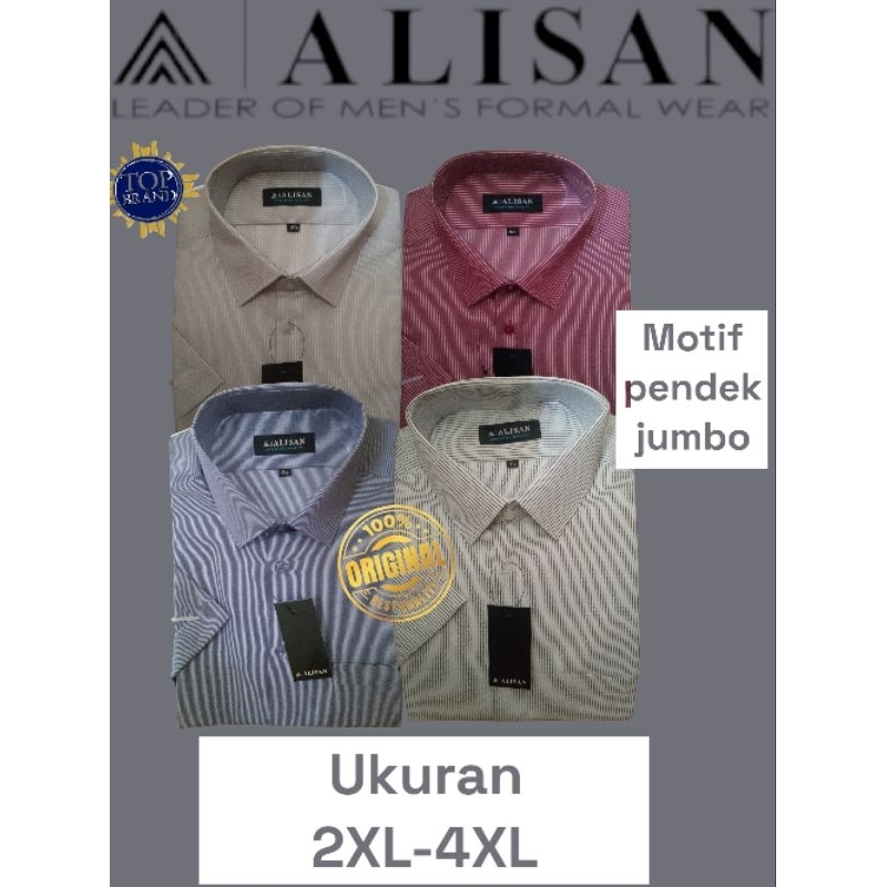 Jual kemeja alisan motif salur JUMBO ukuran (2XL-4XL) original 100% ...