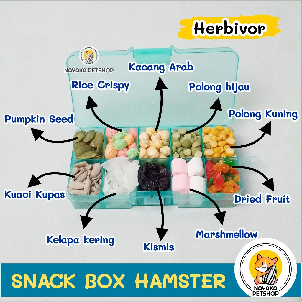 Jual Herbivor Snack Box Hamster Makanan Hewan Camilan Kotak Cemilan ...